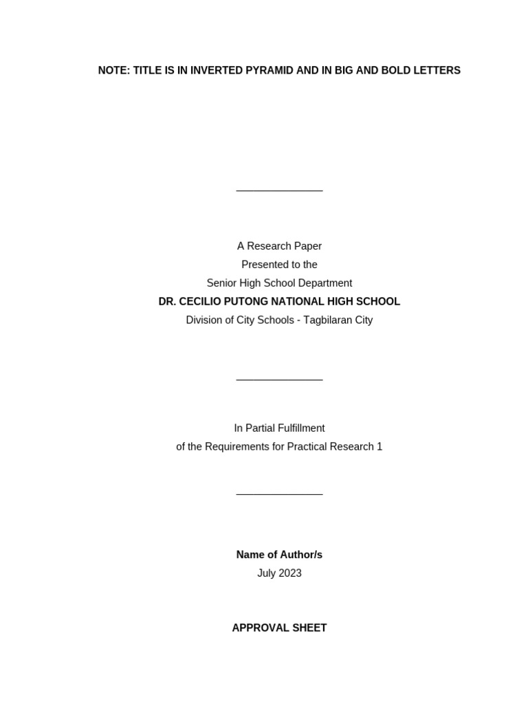 Research Format Template | PDF