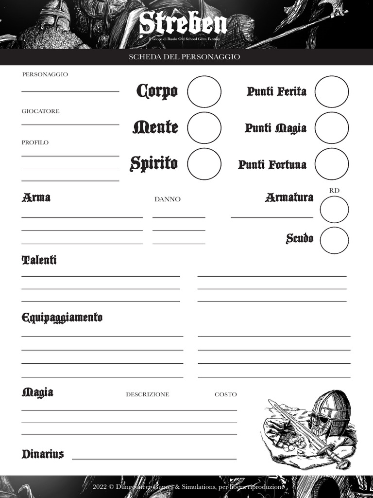 ST000 Streben - Scheda Del Personaggio F | PDF