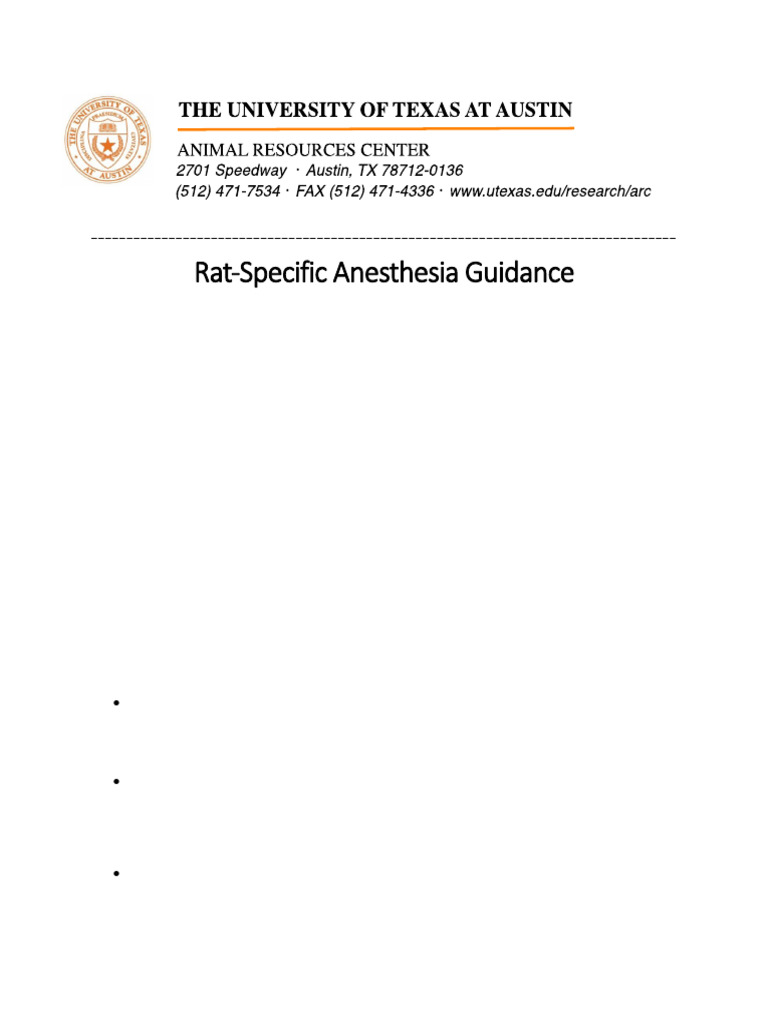Rat Anesthesia Guidance ARC 112519 | PDF