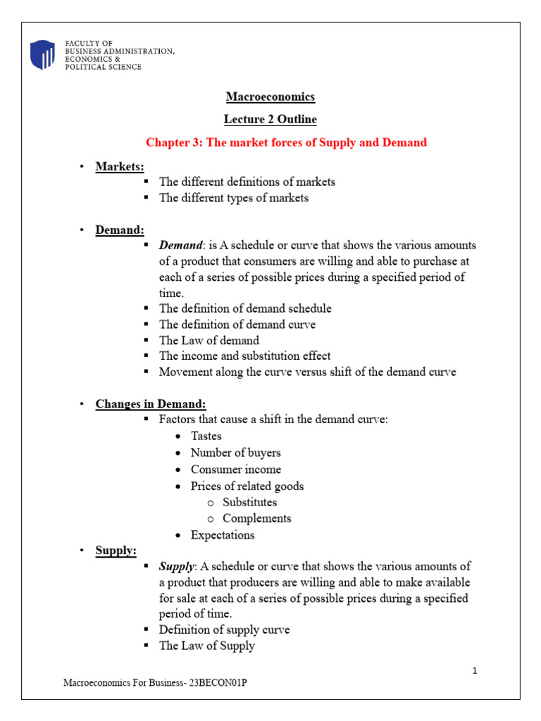 Supply and Demand in Macroeconomics | PDF