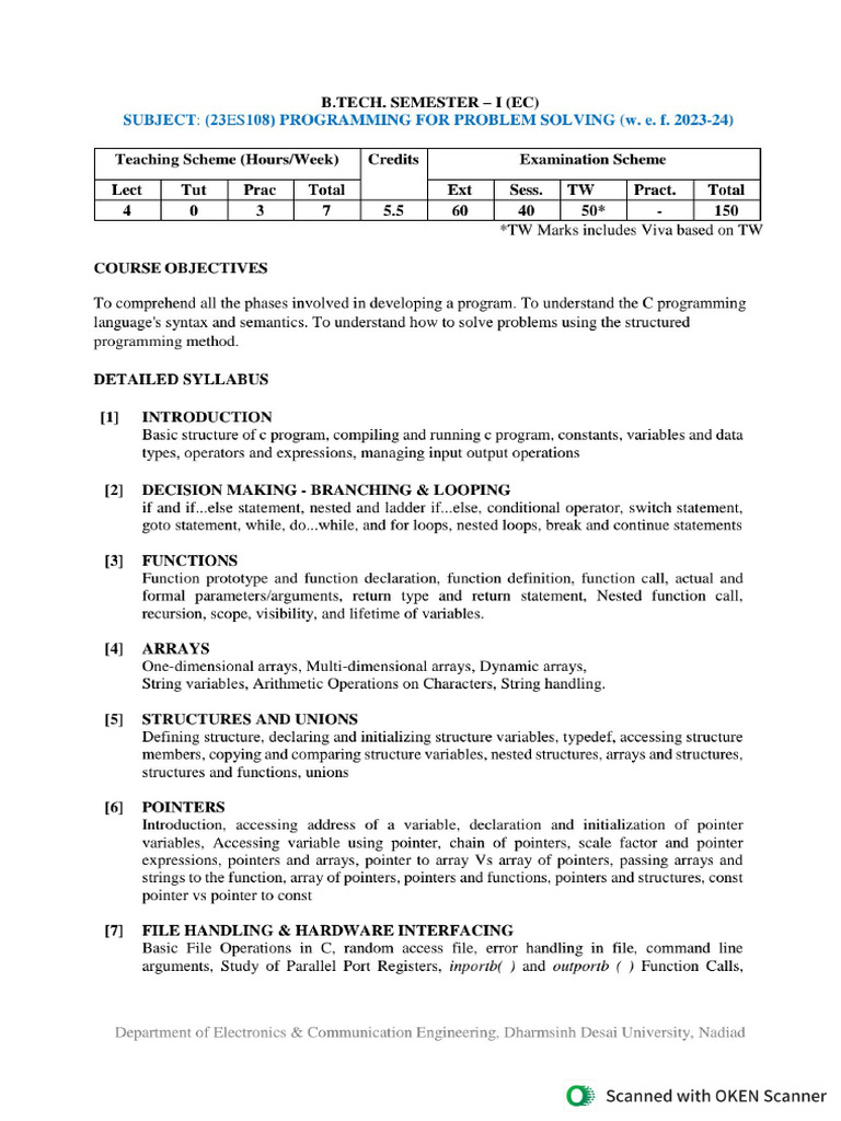 Programming For Problem Solving | PDF Programming For Problem Solving | PDF
