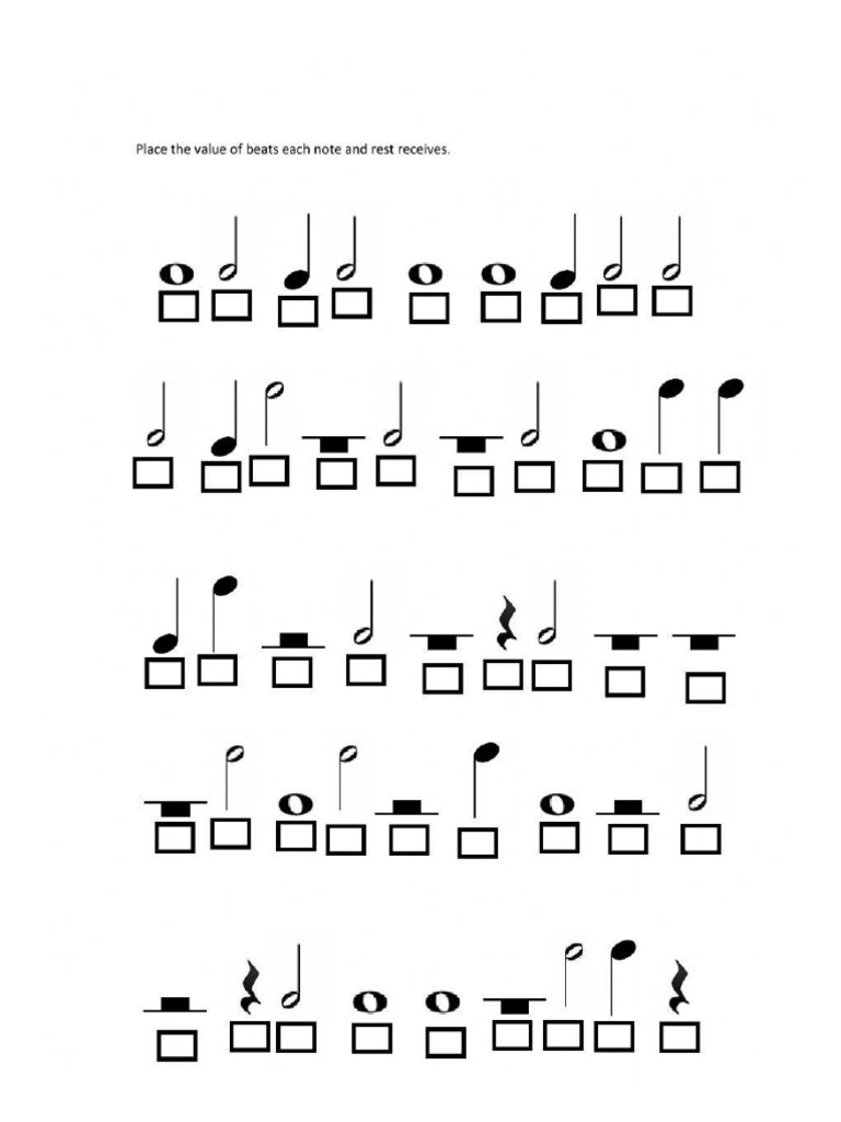 Rhythm Value Worksheet | PDF