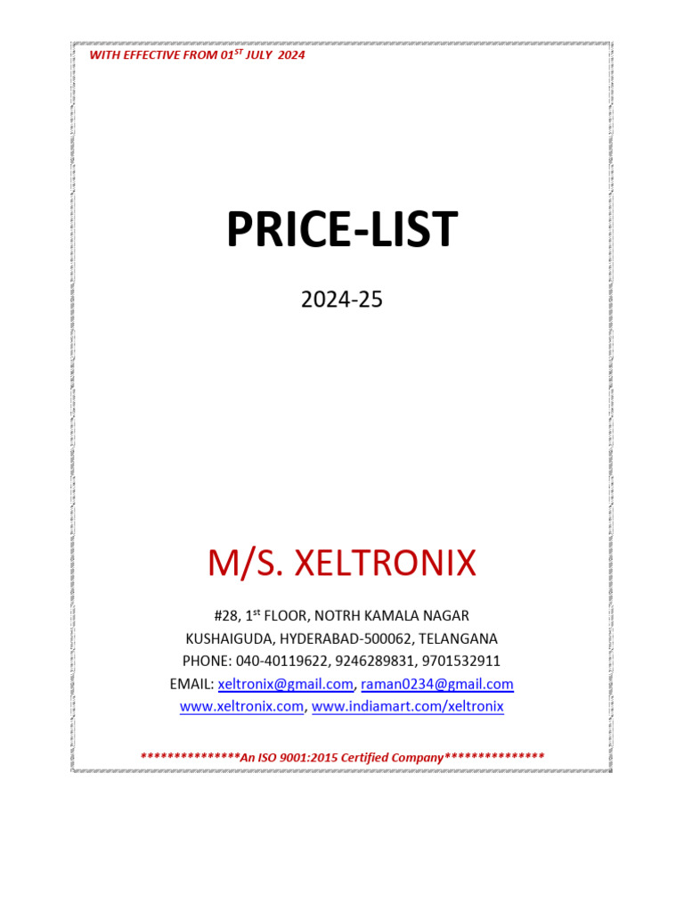 Price-List NTS 2024 | PDF