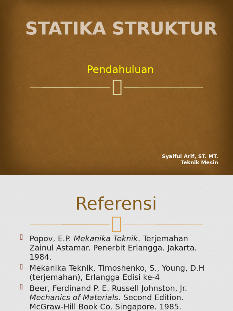 Statika Struktur 1 | PDF
