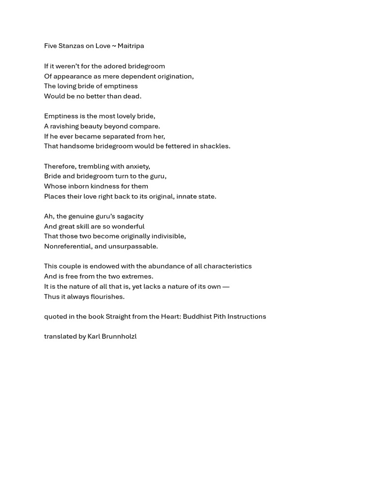 Maitripa - Five Stanzas On Love | PDF