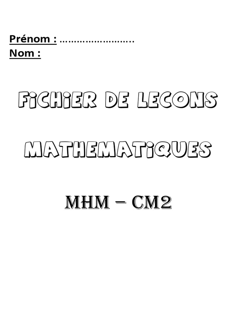 Fichier Leçon Maths CM2 | PDF