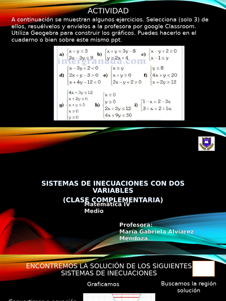 Sistemas de Inecuaciones Dos Incognitas | PDF