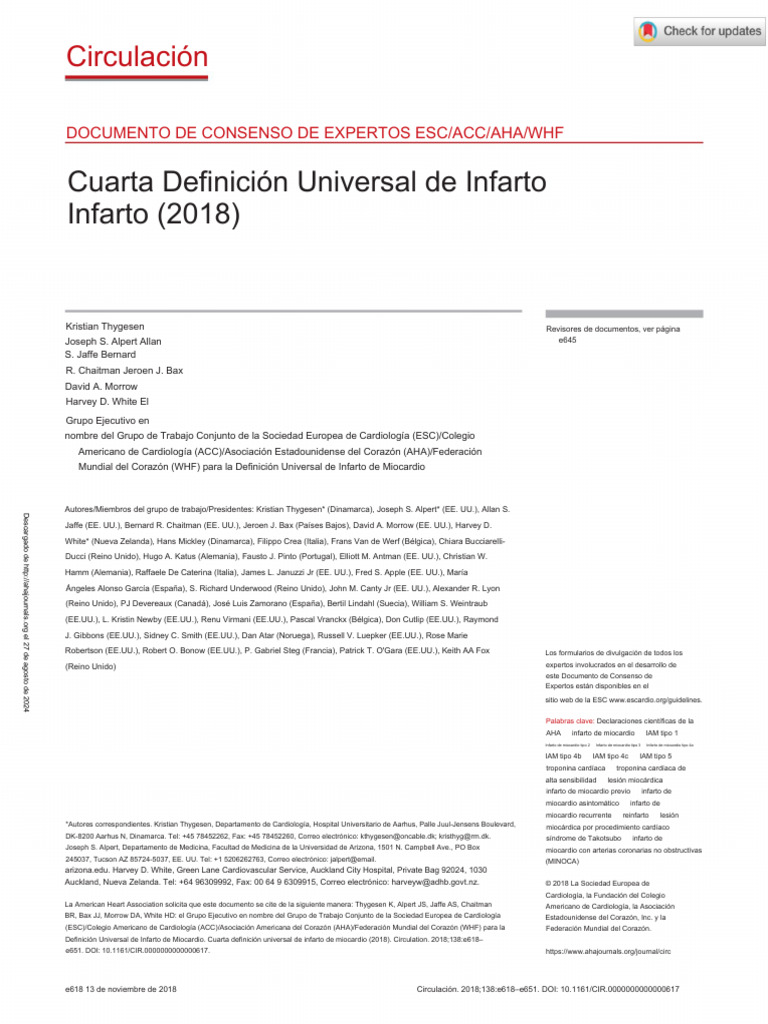 Fourth Universal Definition of Myocardial Infarction | PDF