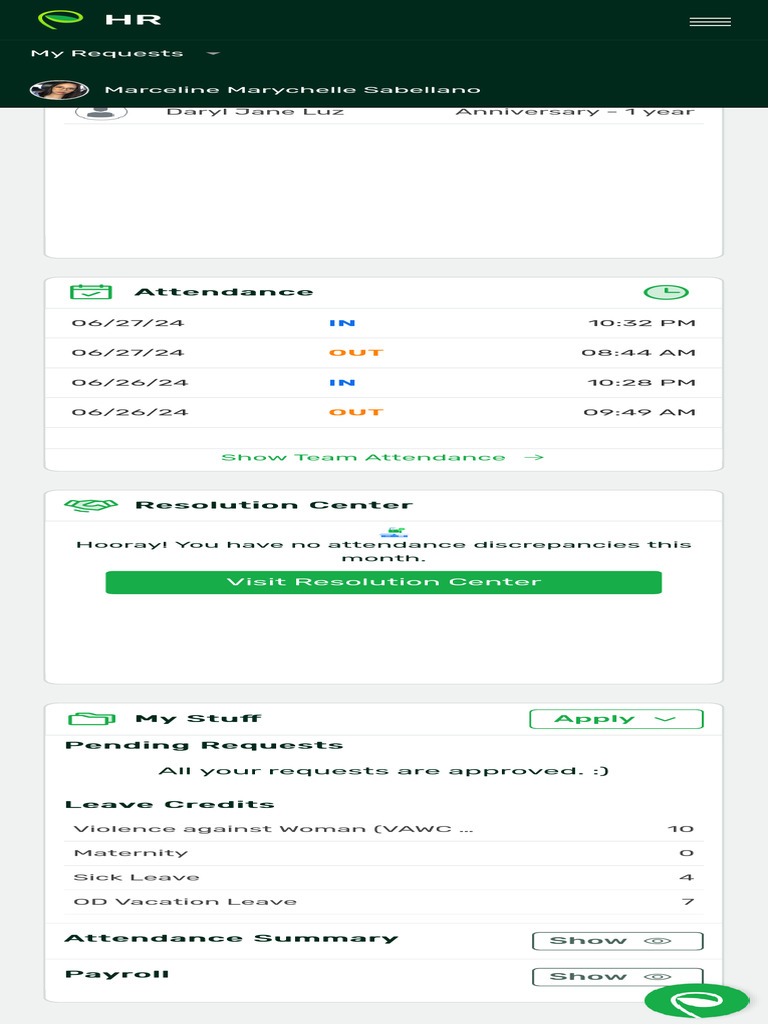 Employee Dashboard Sprout HR | PDF