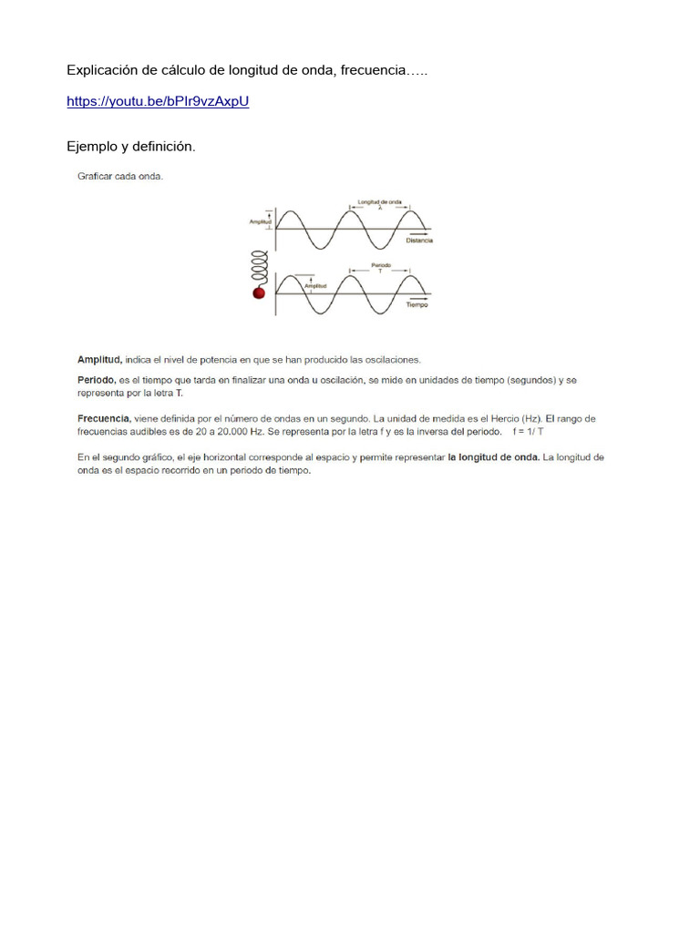 Cálculo de Longitud de Onda y Frecuencia | PDF | Ciencia y matemáticas