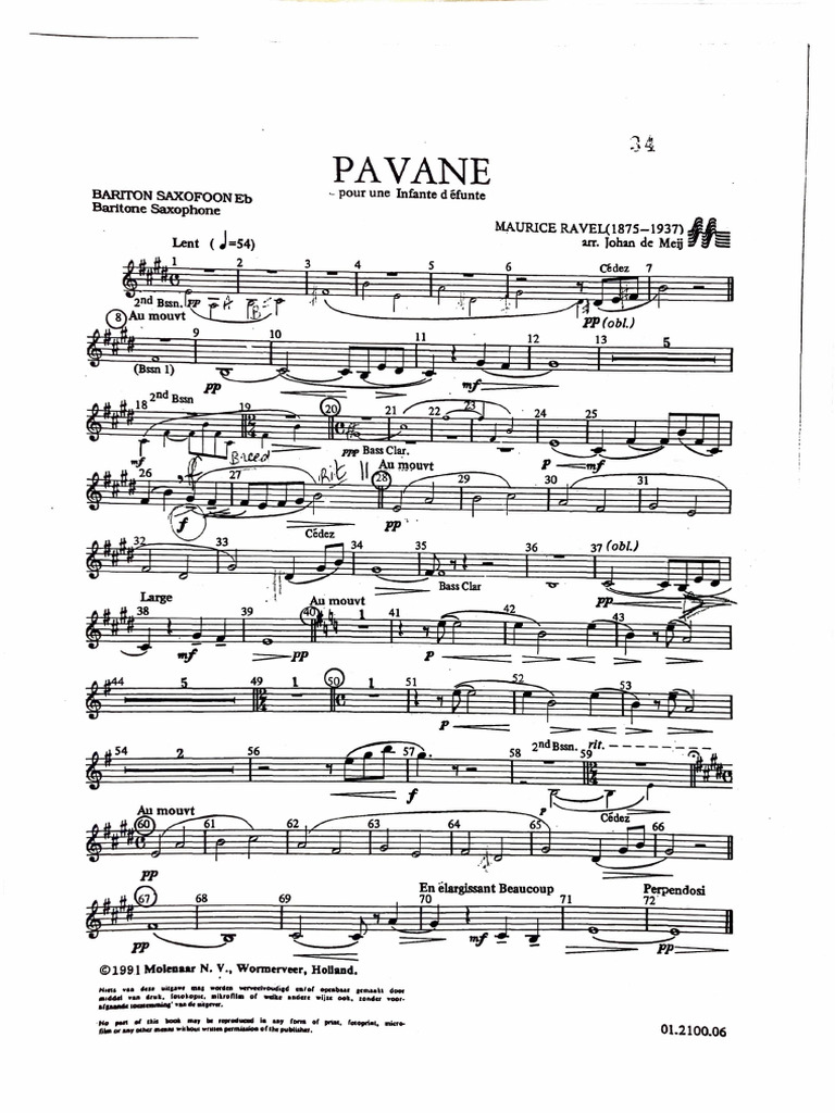 PAVANE Sax Barítono | PDF