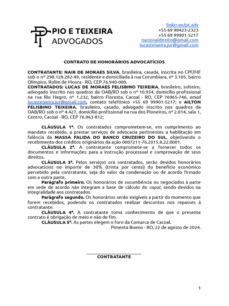 Modelo de Contrato | PDF