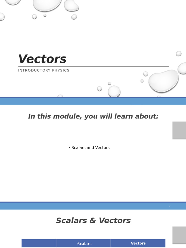Module 1 Scalars and Vectors | PDF