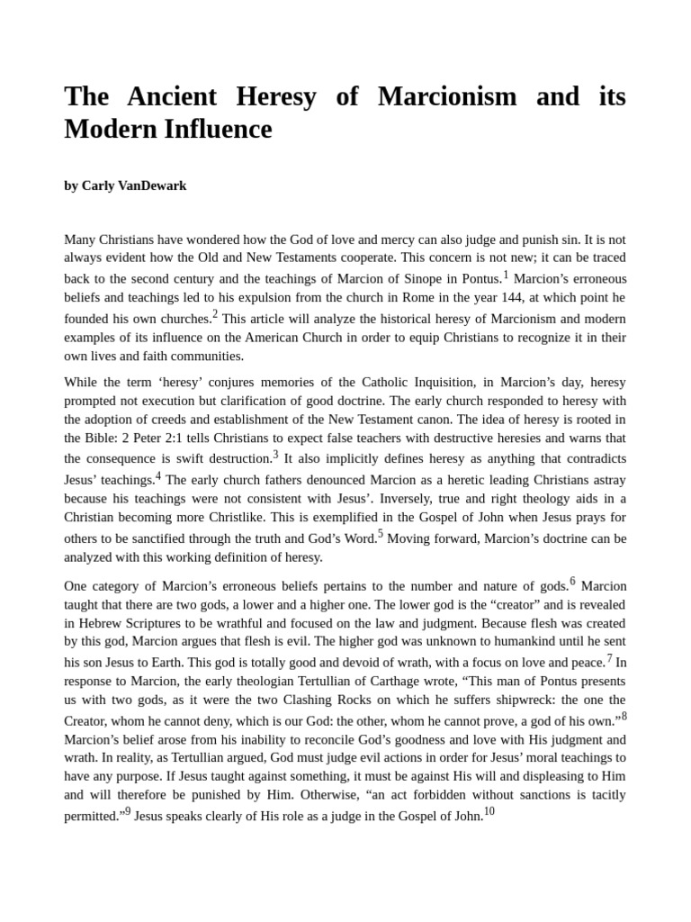 Modern Influence of Marcionism | PDF