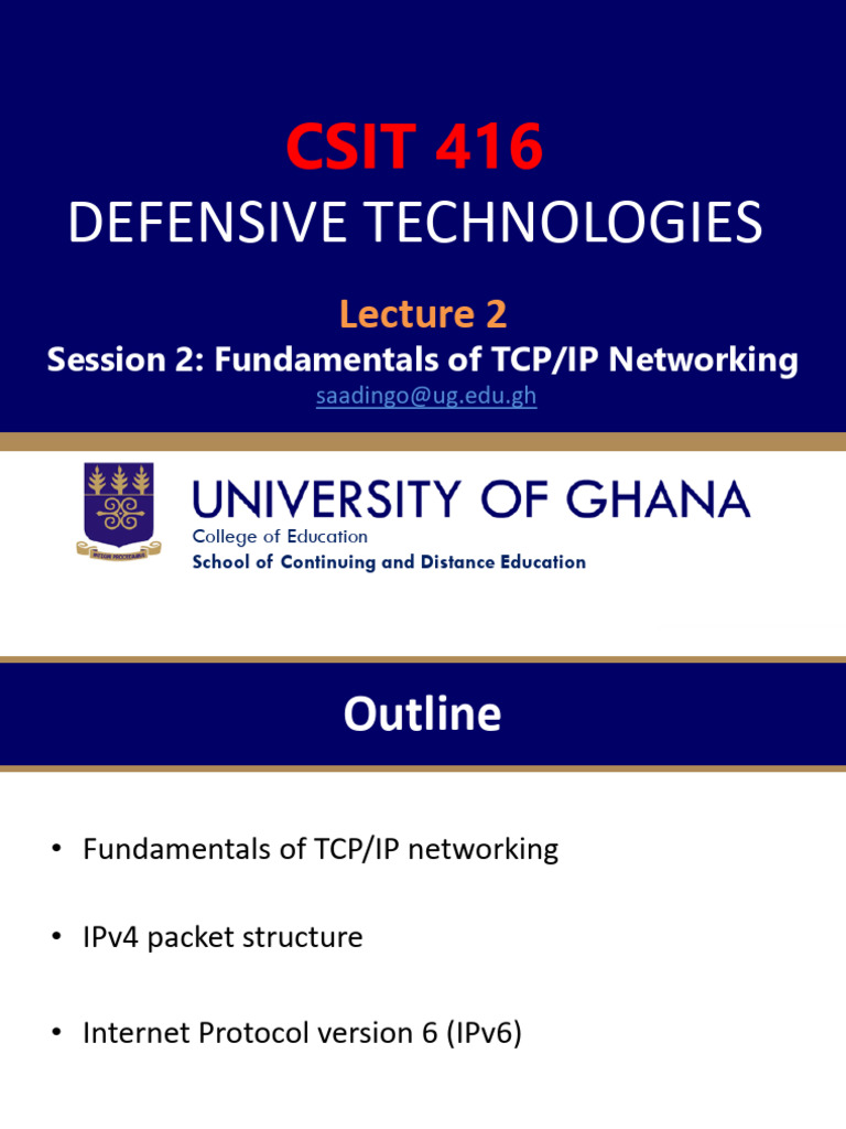 Session2 Fundamentals Of Tcp Ip Networking Pdf Transmission Control Protocol I Pv6