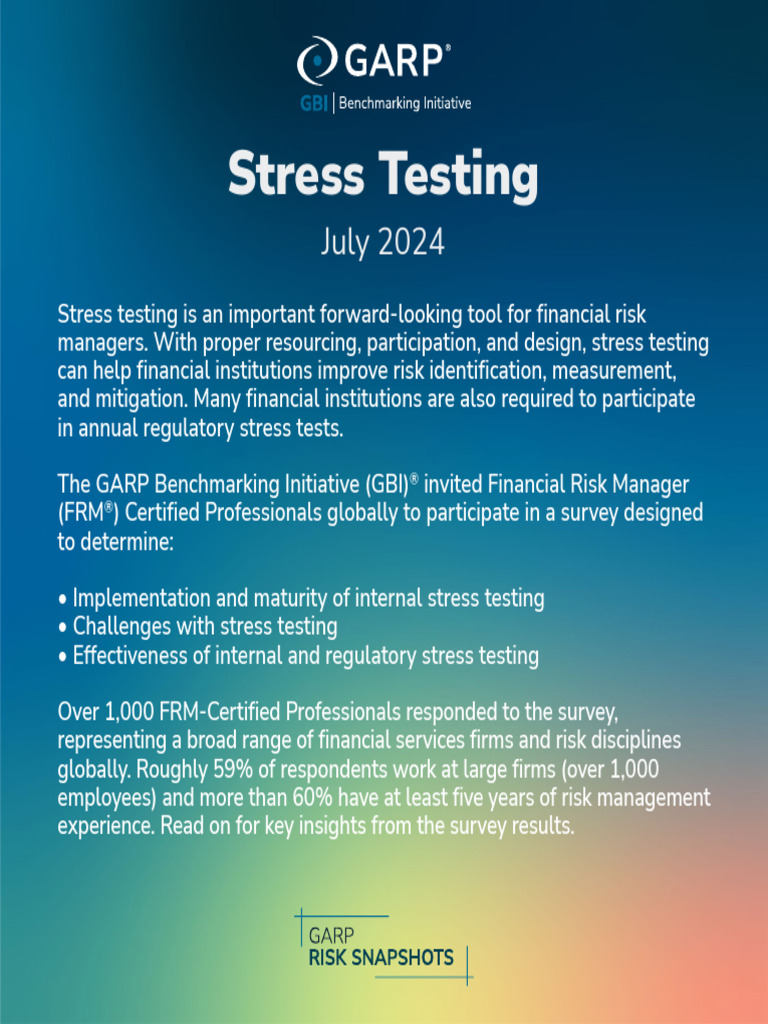 GARP Risk Snapshot - Stress Testing | PDF