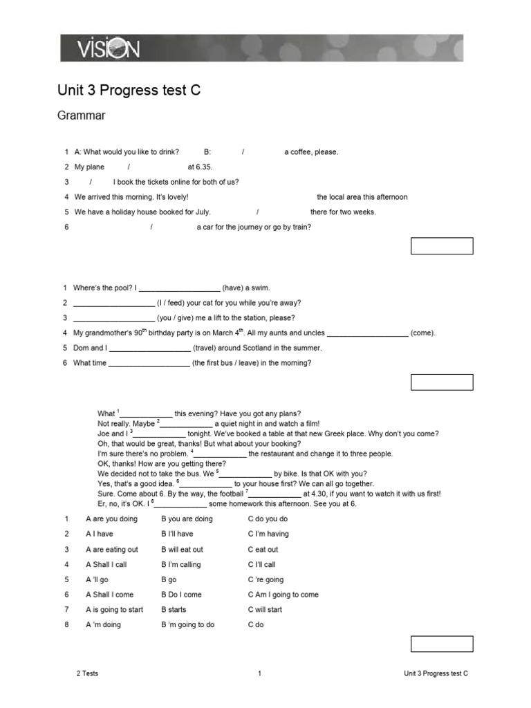 Vision L2 U3 Progress Test C | PDF