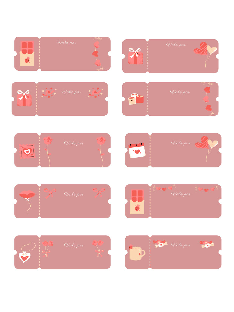 Documento A4 Cupones de San Valentín Ilustrado Rojo - 20240823 - 141904 - 0000 | PDF