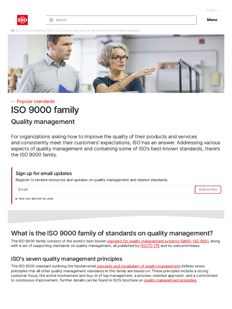 ISO - ISO 9000 Family - Quality Management | PDF