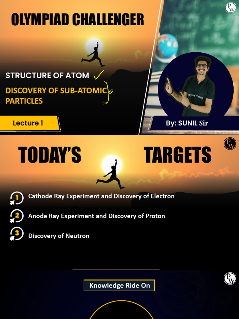 Structure of Atom 01 _ Class Notes __ (Olympiads Challengers) | PDF Structure of Atom 01 _ Class Notes __ (Olympiads Challengers) | PDF