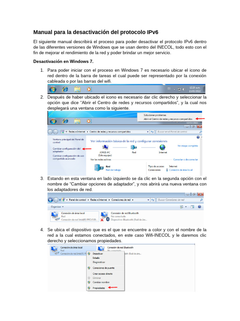 Desactivación de IPv6 en Windows | PDF | Ventana (informática ...