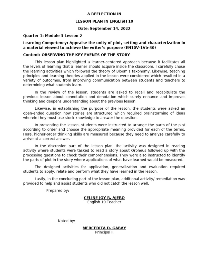 A Reflection in LP q1 | PDF