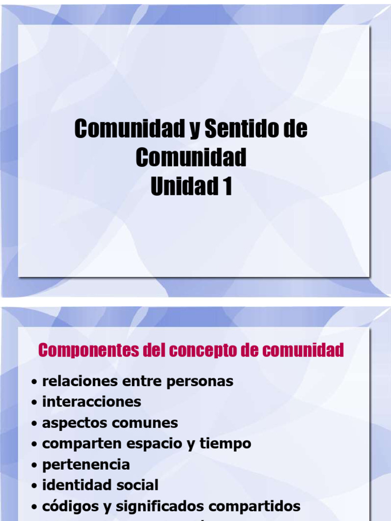 Componentes del Sentido de Comunidad | PDF | Comunidad | Psicología Social