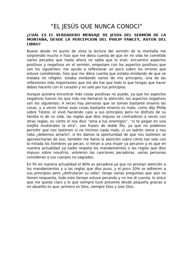 El Jesús Que Nunca Conoci | PDF