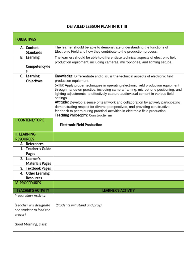 Jerwin Dalina Demo For Electronic Field Production | PDF | Learning | Teachers