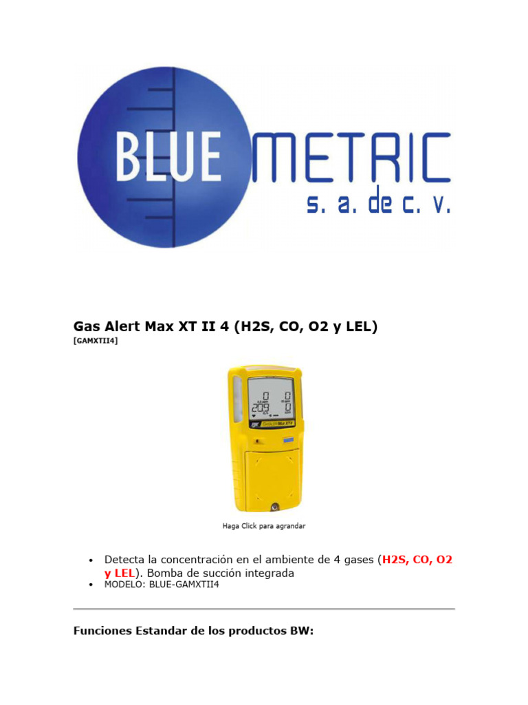 Gas Alert Max XT II 4 | PDF