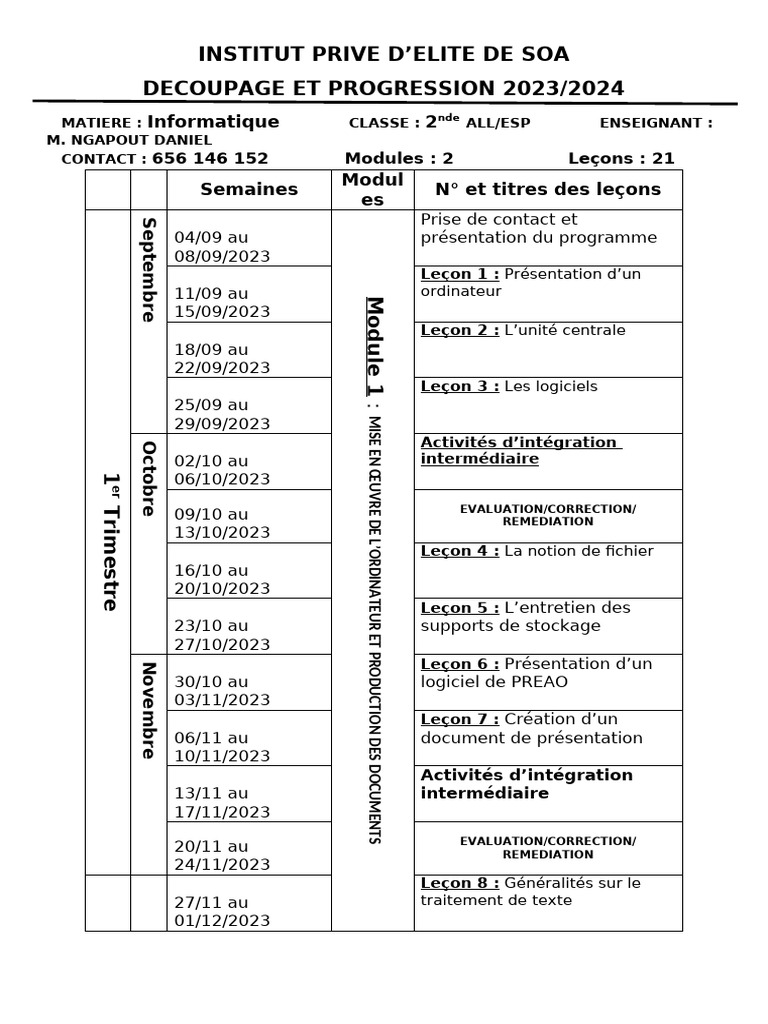 Découpage 2nde | PDF