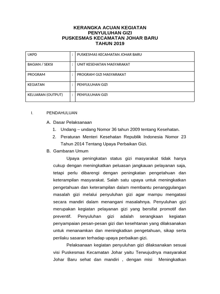 Kak Penyuluhan Gizi | PDF