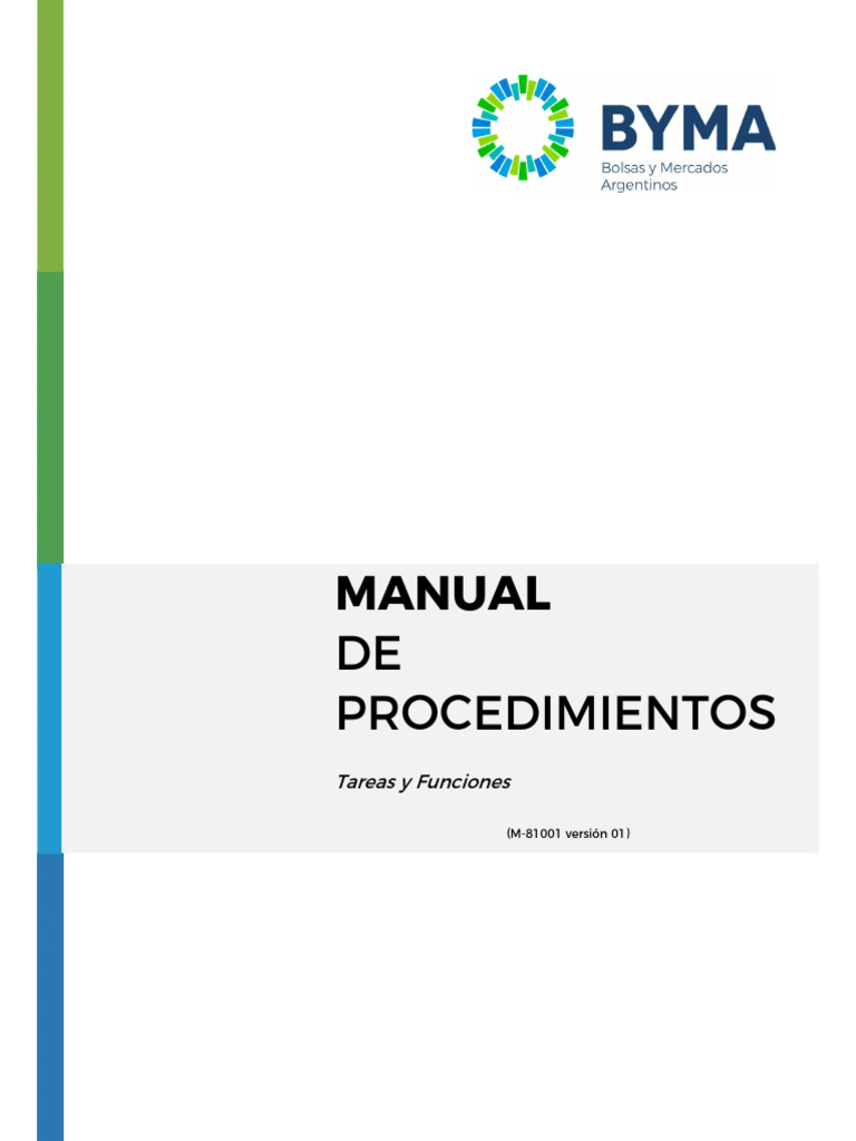 M 81001.01 Manual de Procedimientos. Tareas y Funciones | PDF