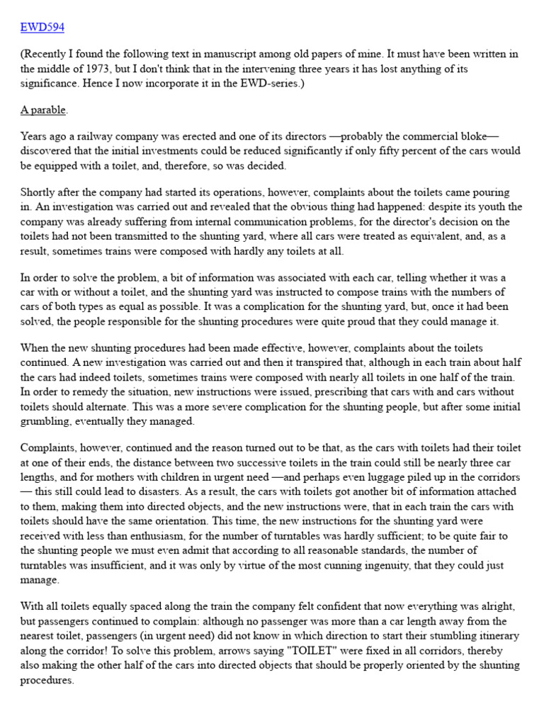 E. W. Dijkstra Archive A parable. (EWD 594) | PDF