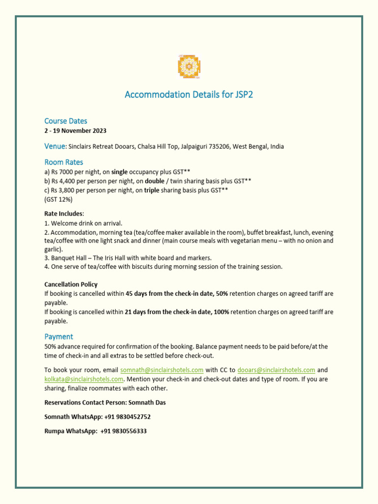 Accommodation Details For JSP2 Hanumukha | PDF