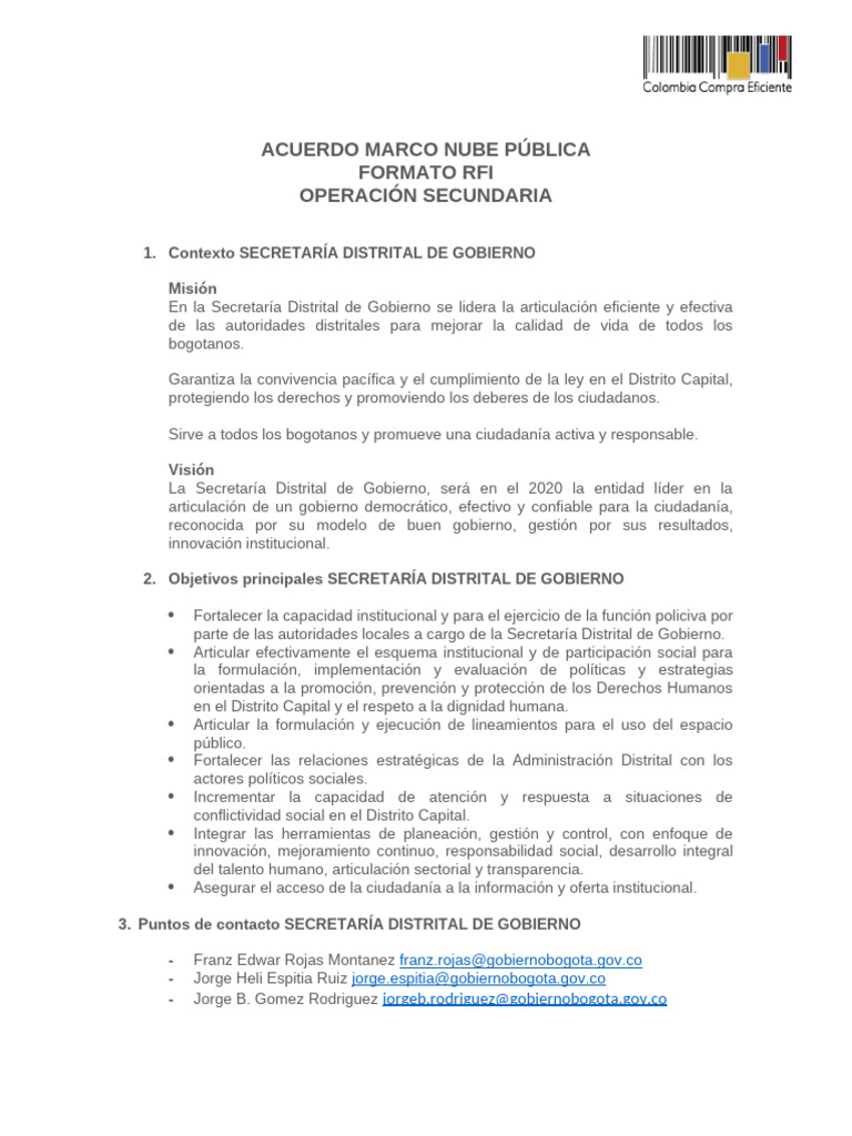 Formato Rfi - Oracle | PDF