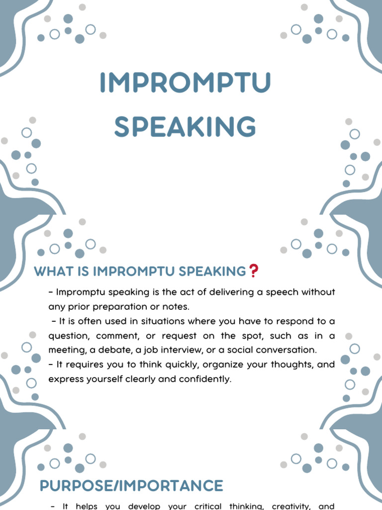 IMPROMPTU | PDF