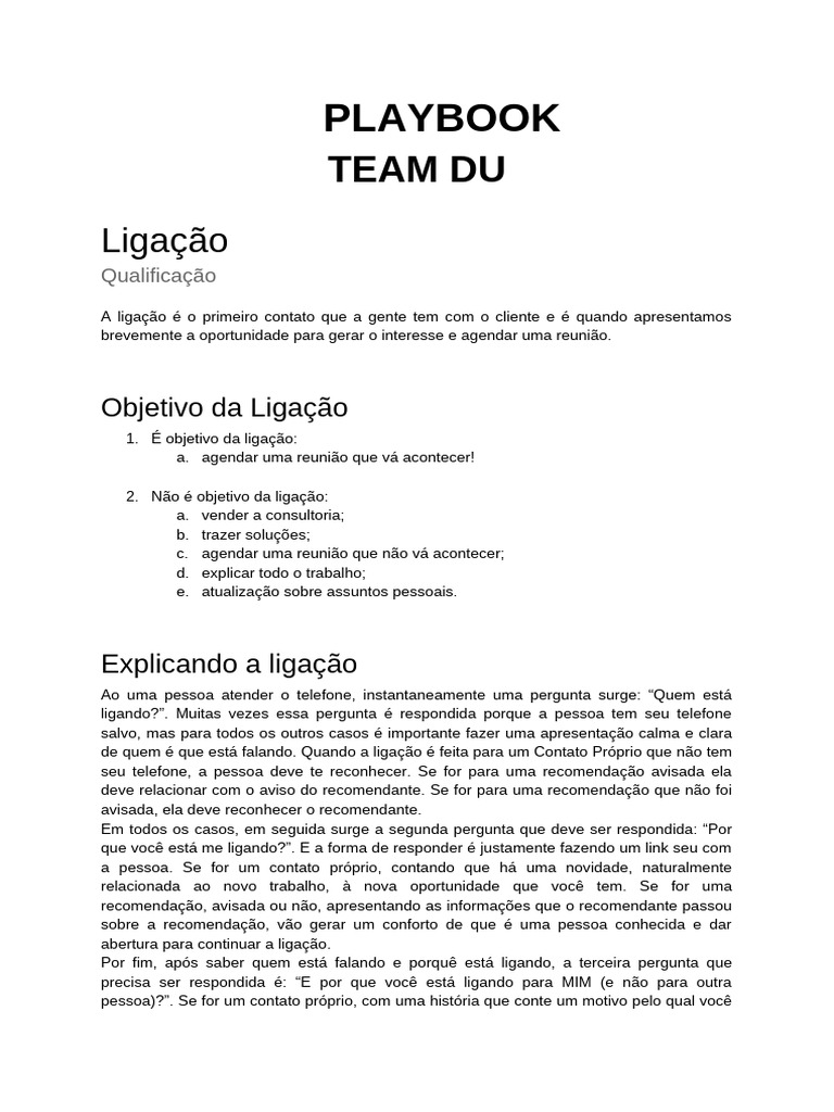 Playbook - Team Du | PDF