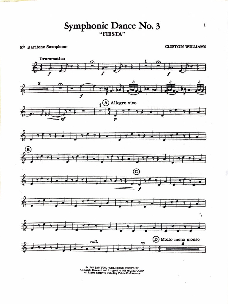 SYMPHONIC DANCE 3 Sax Barítono | PDF