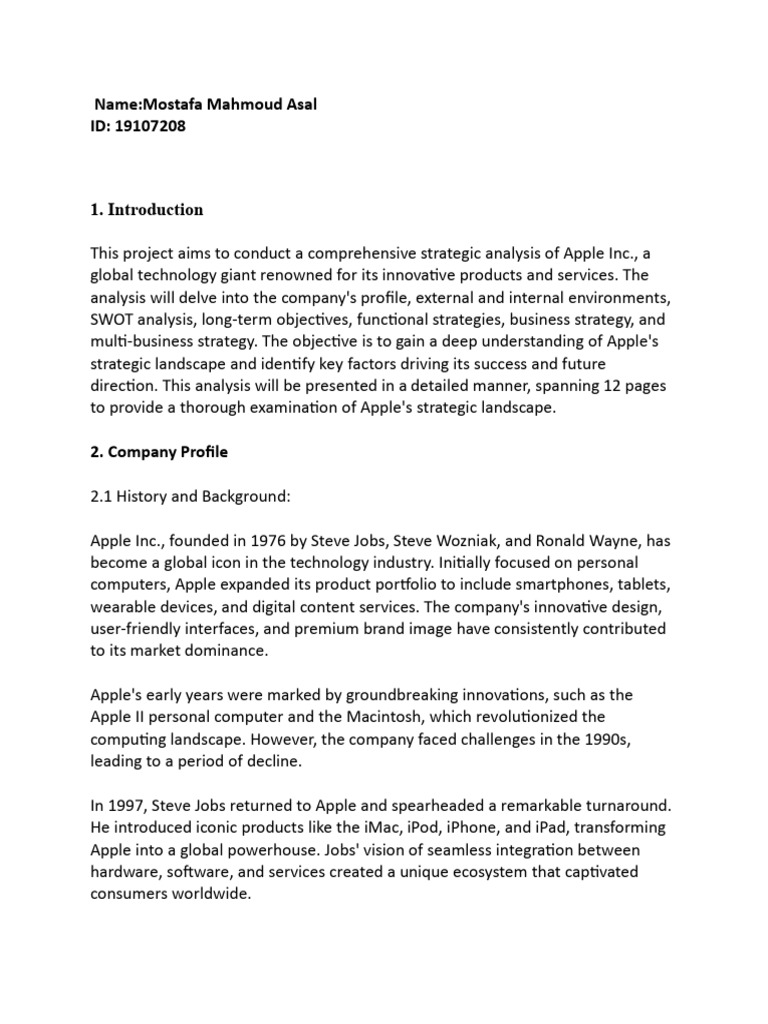 Strategic Management Project | PDF
