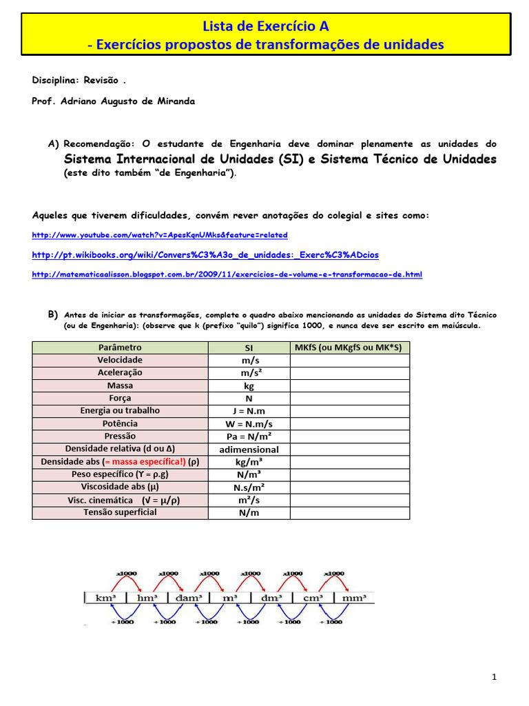 Lista de Exercicios | PDF