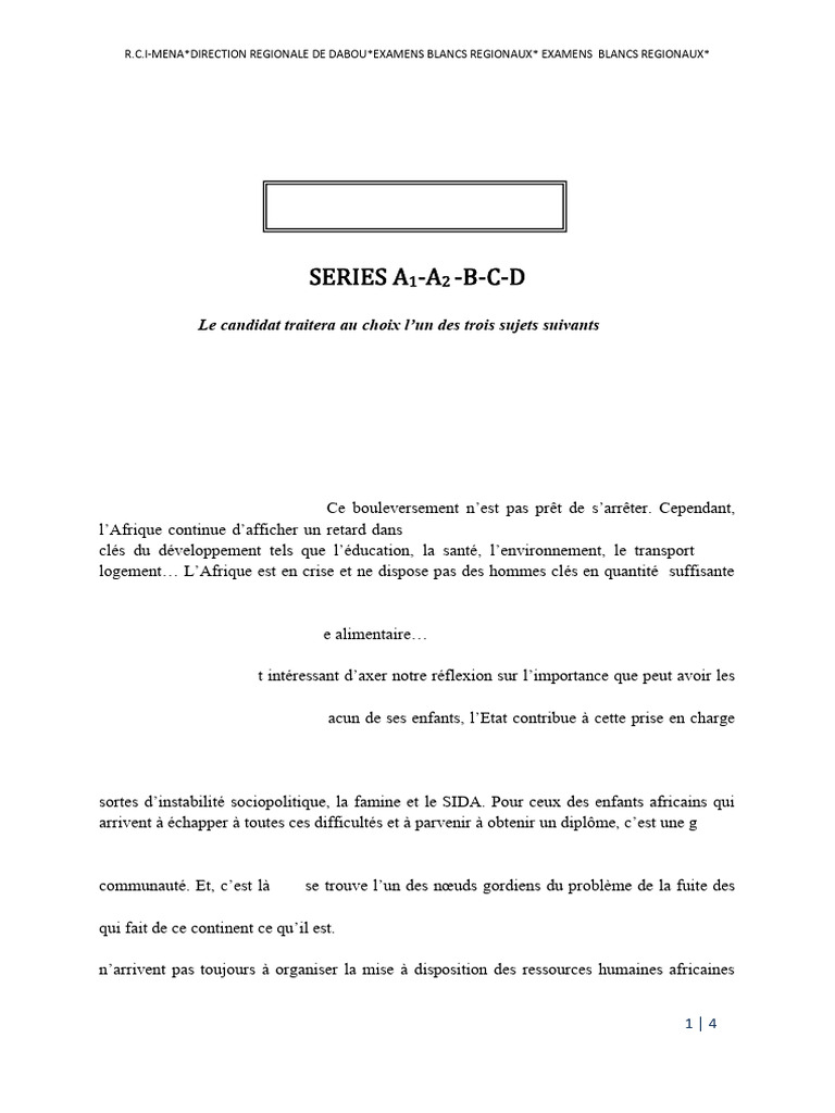 Francais Bac Blanc 2023 | PDF