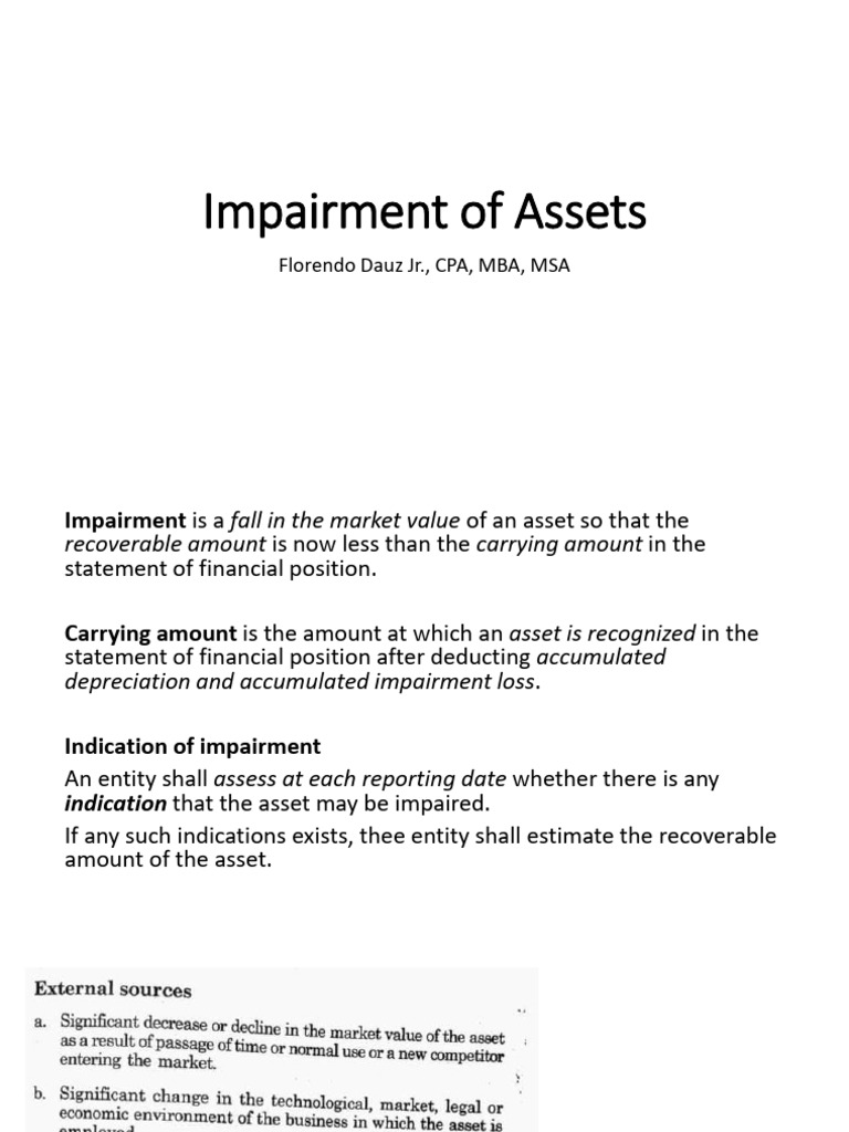 Impairment of Assets | PDF