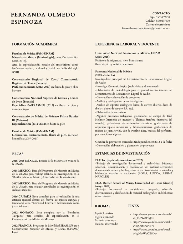 CV Fernanda Olmedo 2022 | PDF