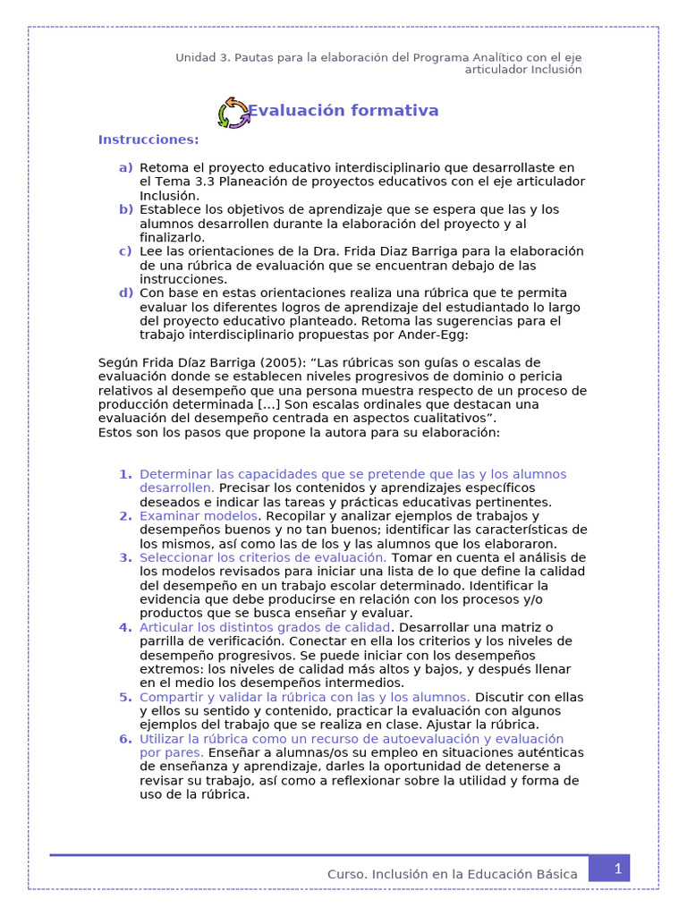 Evaluacion Formativa Pdf