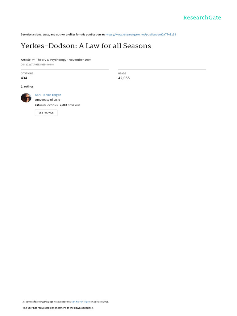 Yerkes Dodson1994 | PDF