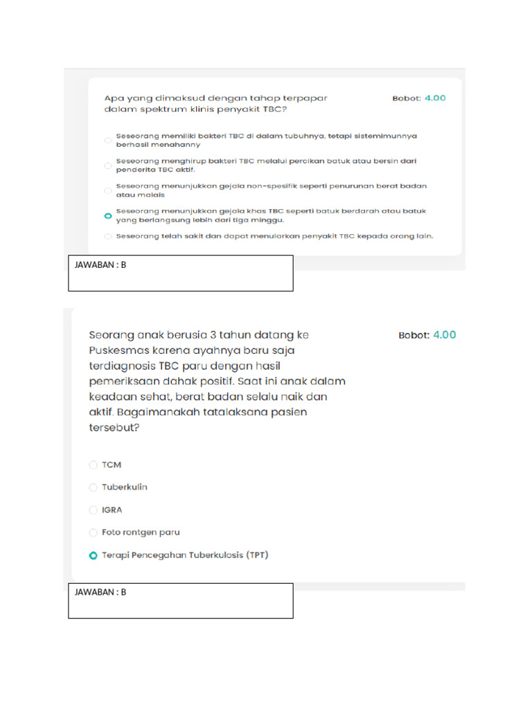 Soal Pre Test TBC | PDF