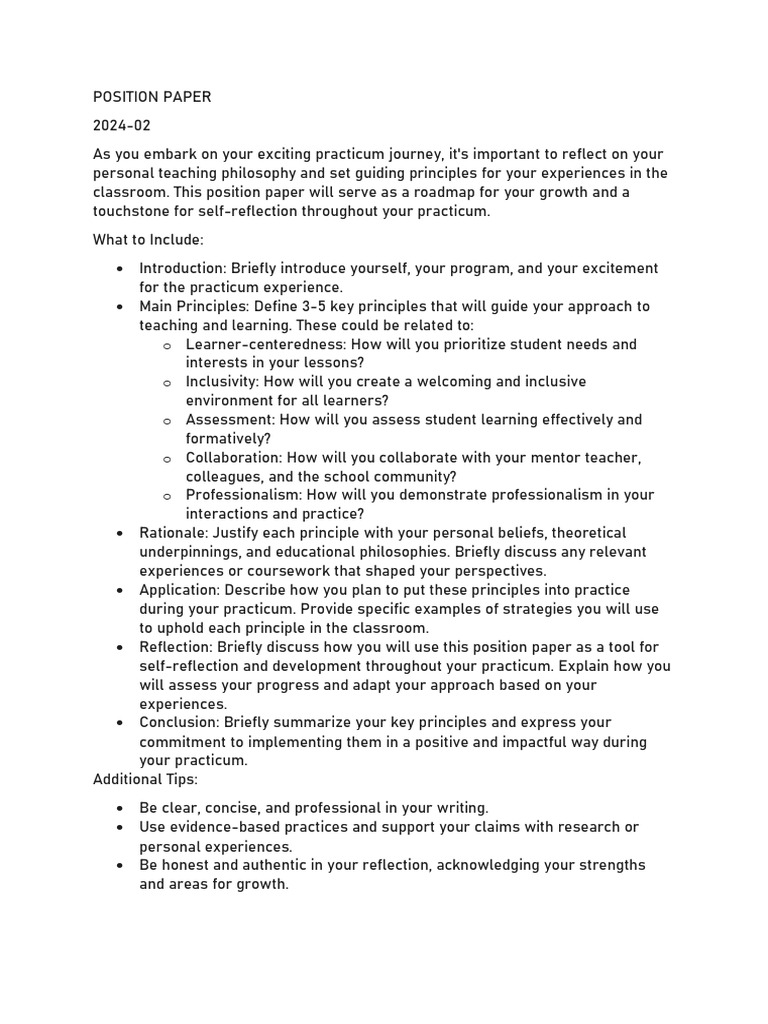 POSITION PAPER | PDF