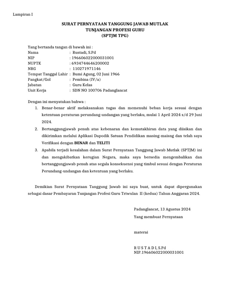 Lampiran Berkas Tw 2 | PDF