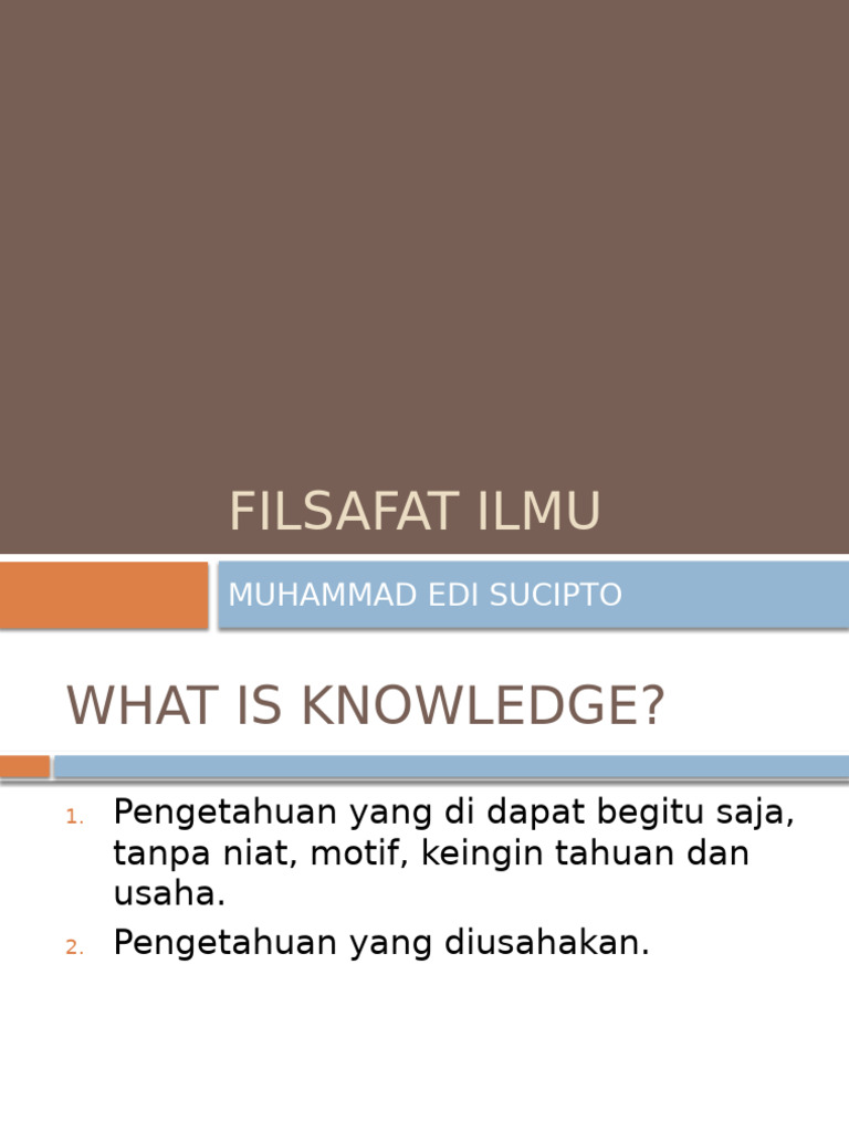 Filsafat Ilmu | PDF